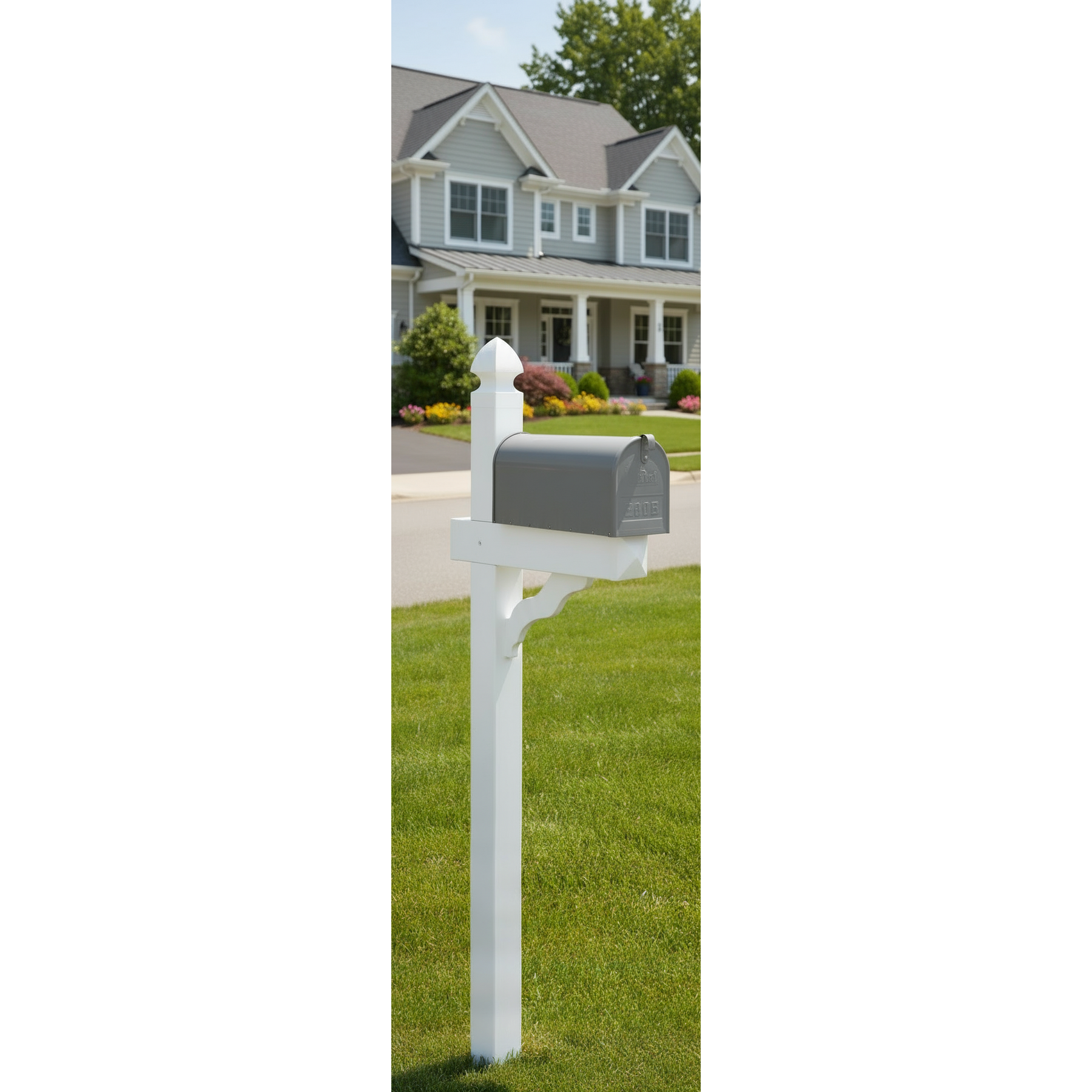 White Poly Mailbox Post – Peaceful Valley Furniture