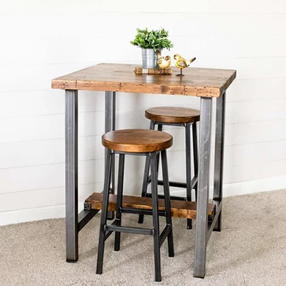32" x 32" Modern Industrial Bar Table – Peaceful Valley Furniture