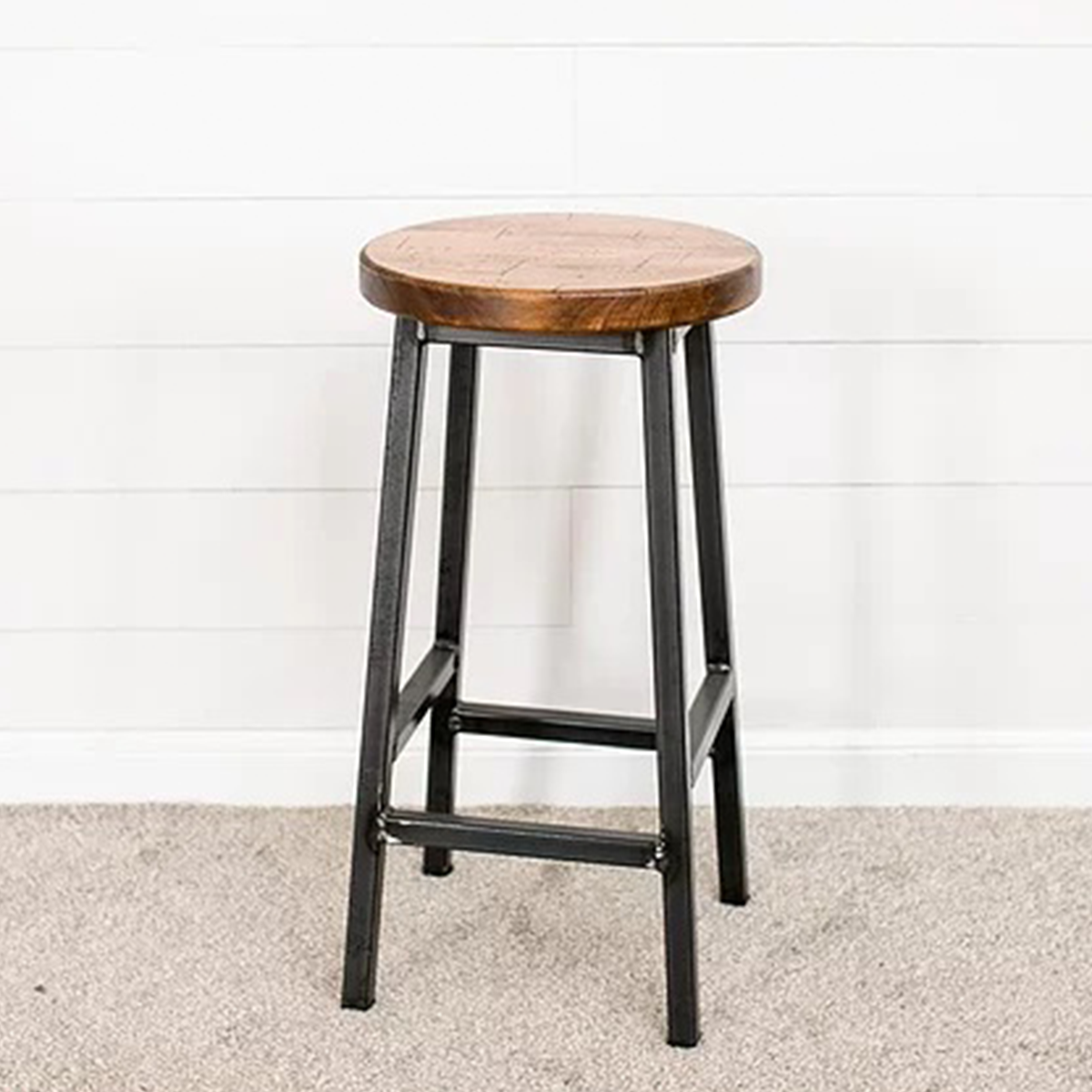 Stool w/ Iron Base – Peaceful Valley Furniture